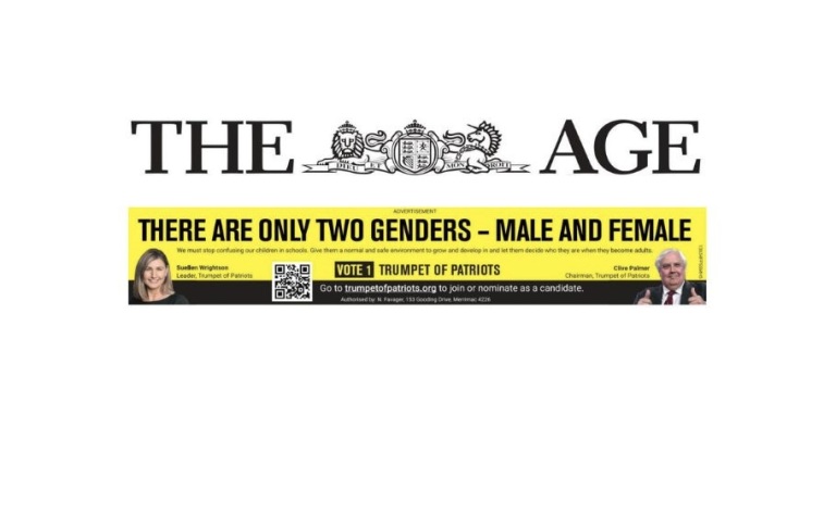 QNews - The Age publishes transphobic advert on front page | Trans.au